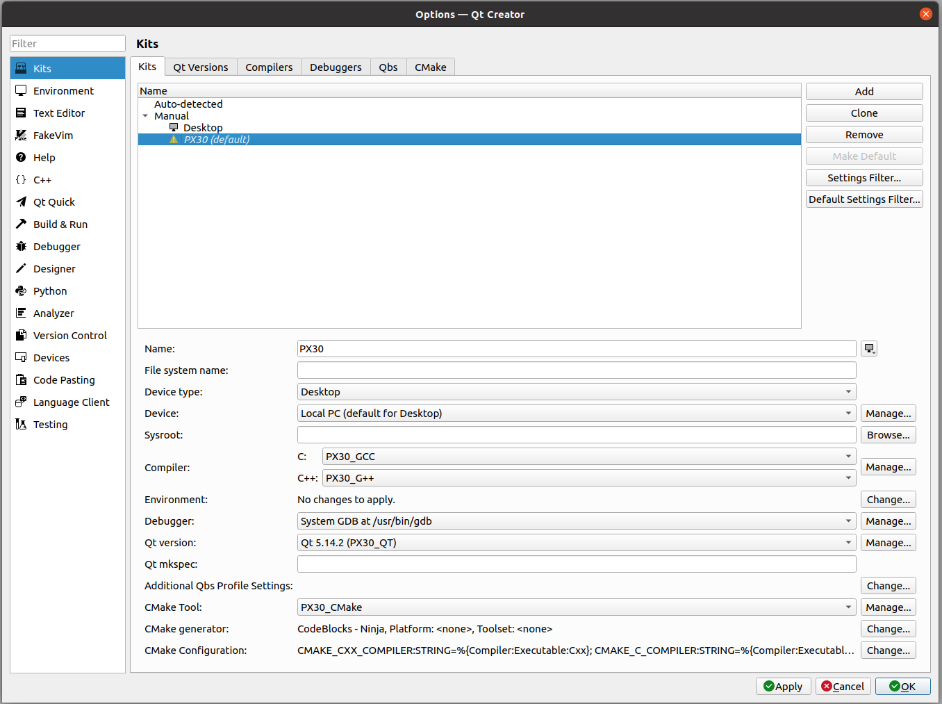 Настройка среды QT Creator [INMYS WIKI]